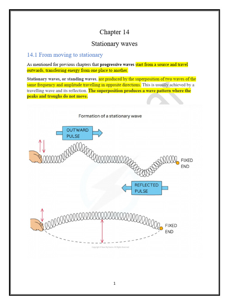 14 Stationary Waves | PDF | Waves | Wavelength