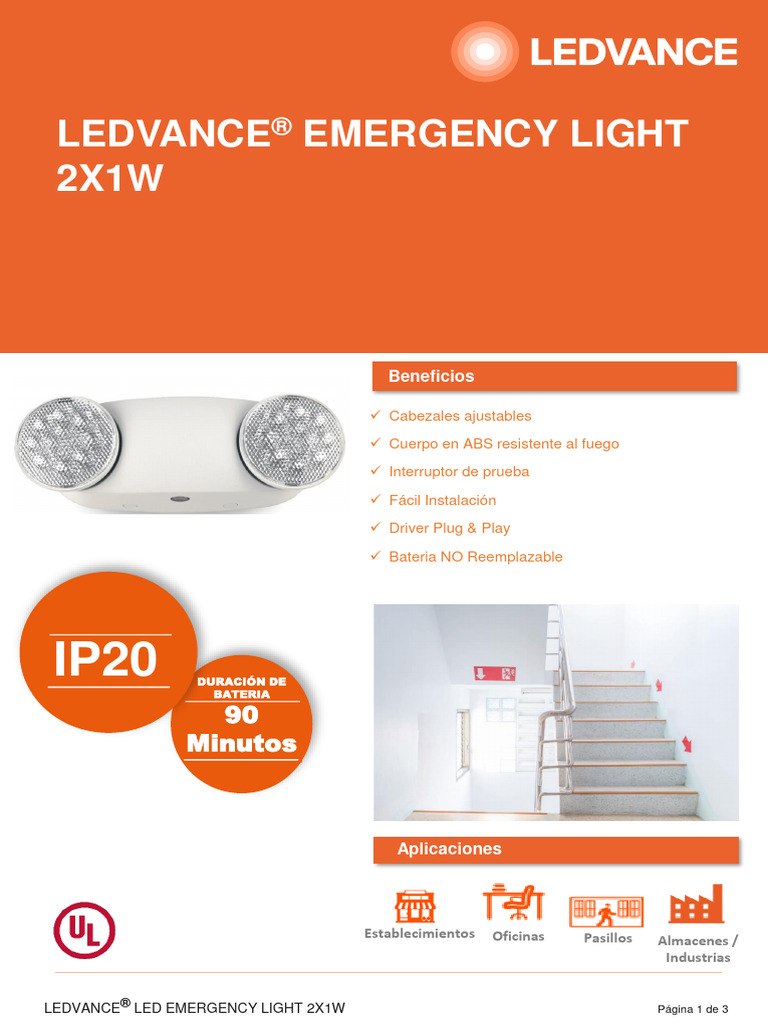 Ledvance Led Emergency Light 2X1W Latam | PDF | Diodo emisor de luz ...
