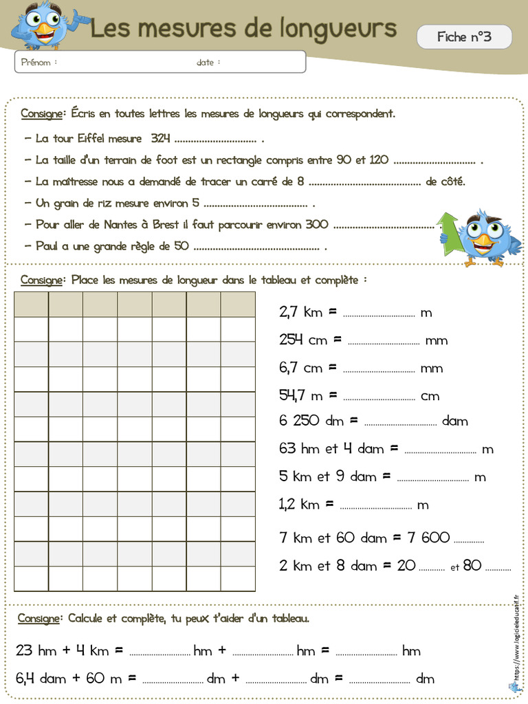 Exercices de conversion de longueurs | PDF