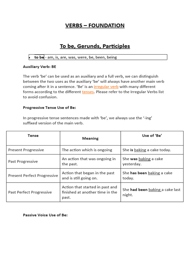 VERBS-Foundation | PDF | Verb | Perfect (Grammar)