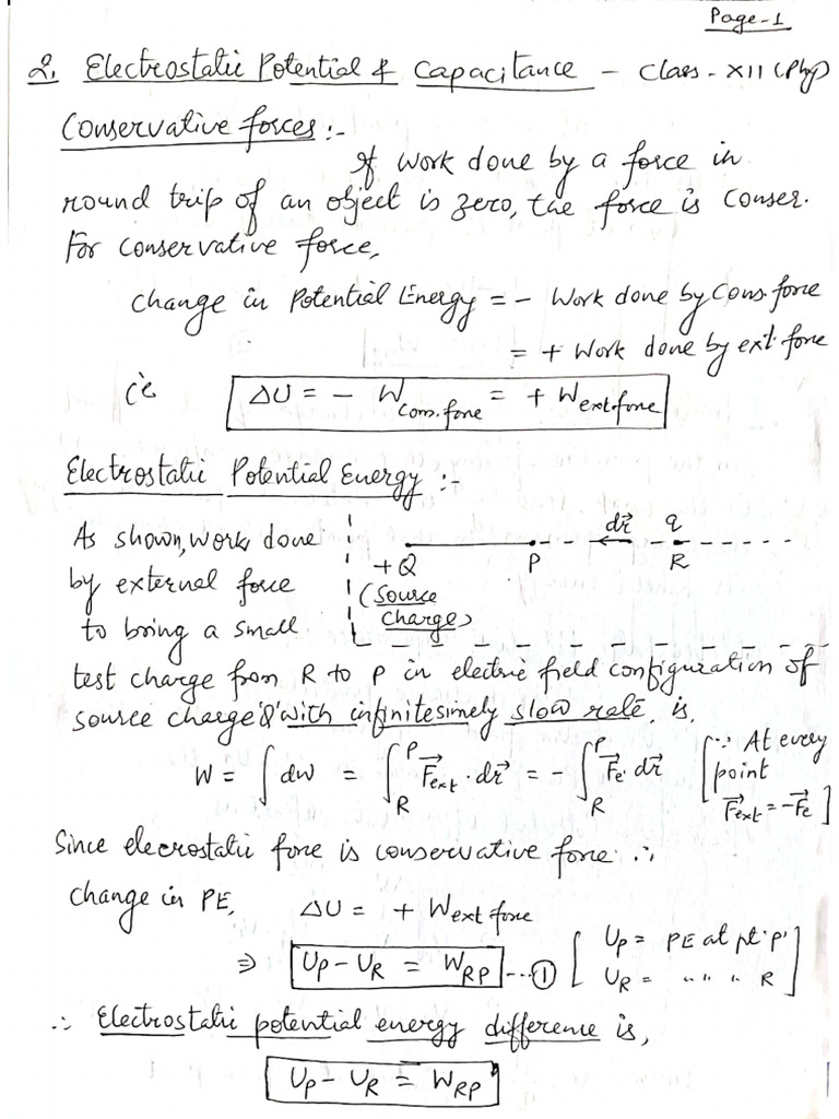 XII - CH2 - Electric Potential and Capacitance | PDF