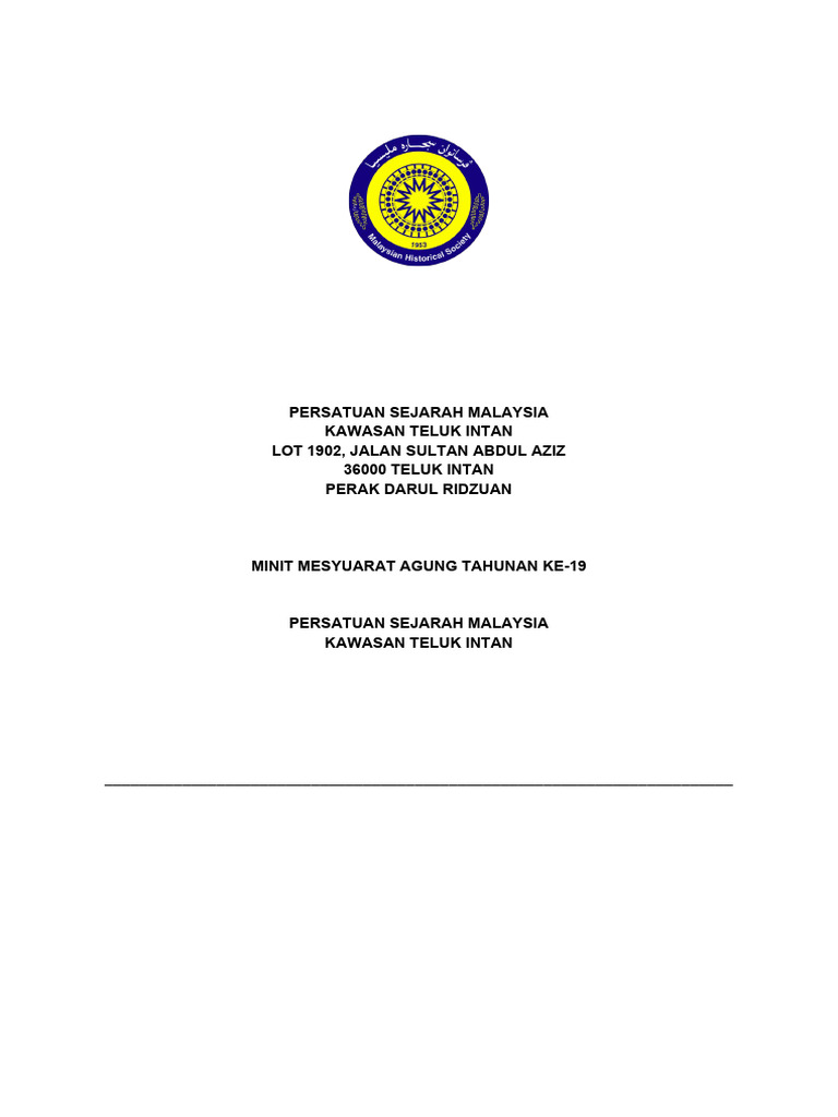 Minit Mesy Agung PSM KAW TI 2019 | PDF