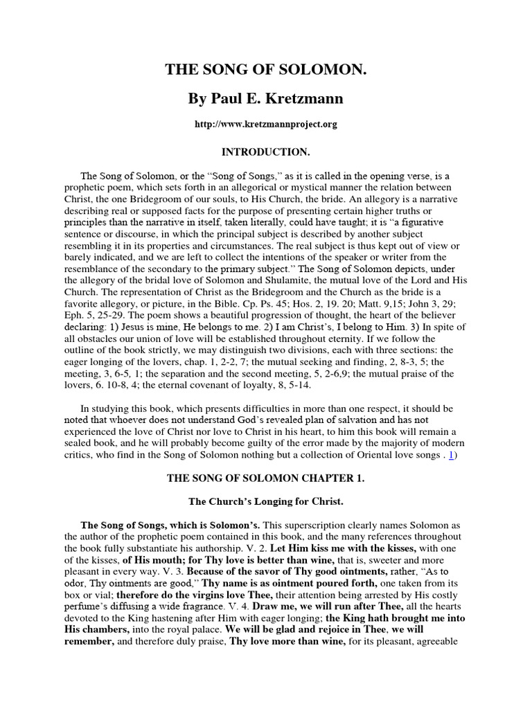 The Song of Solomon | PDF | Song Of Songs | Jesus