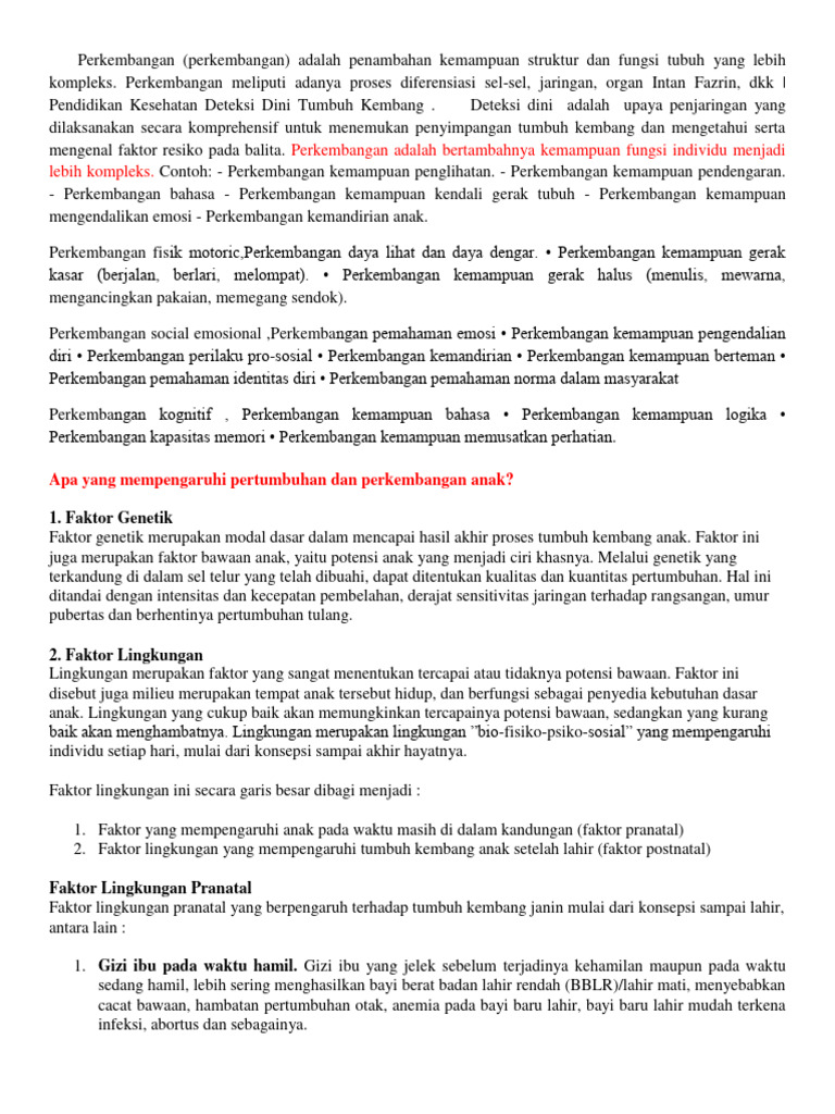 Deteksi Tumbuh Kembang Aud Abk | PDF