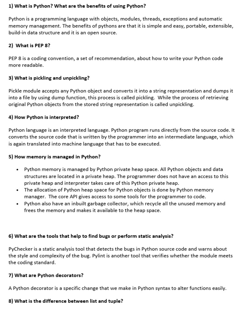 Python Interview Questions TechM | PDF | Python (Programming Language) | Anonymous Function