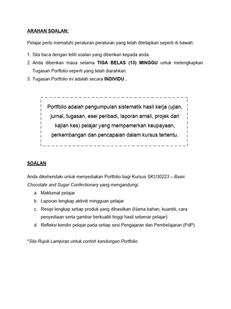 Panduan Penyediaan Portfolio SKU30223 | PDF