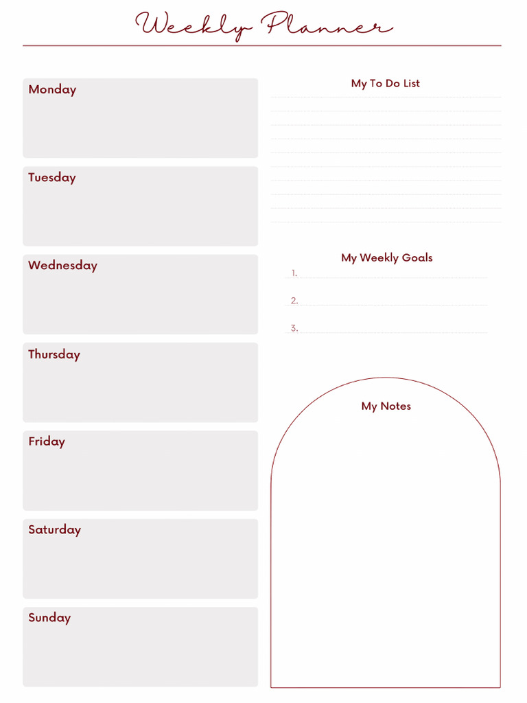 Aesthetic Weekly Planner | PDF