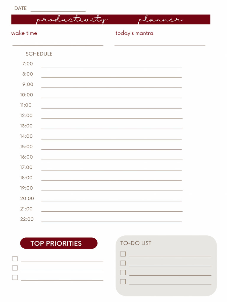 Productivity Planner | PDF