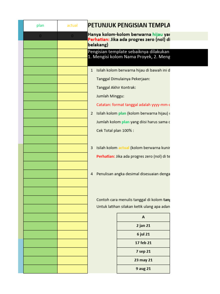 Panduan Pengisian Template Kurva S | PDF | Metode & Bahan Ajar
