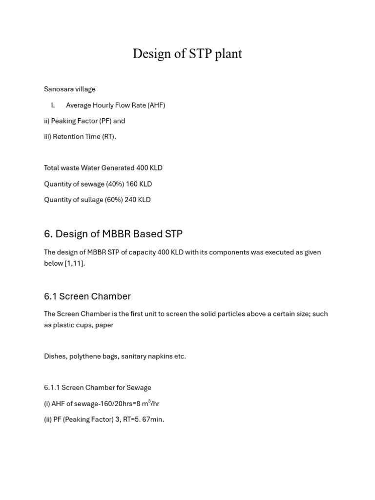 STP Plant Design Model | PDF | Sewage Treatment | Industrial Processes