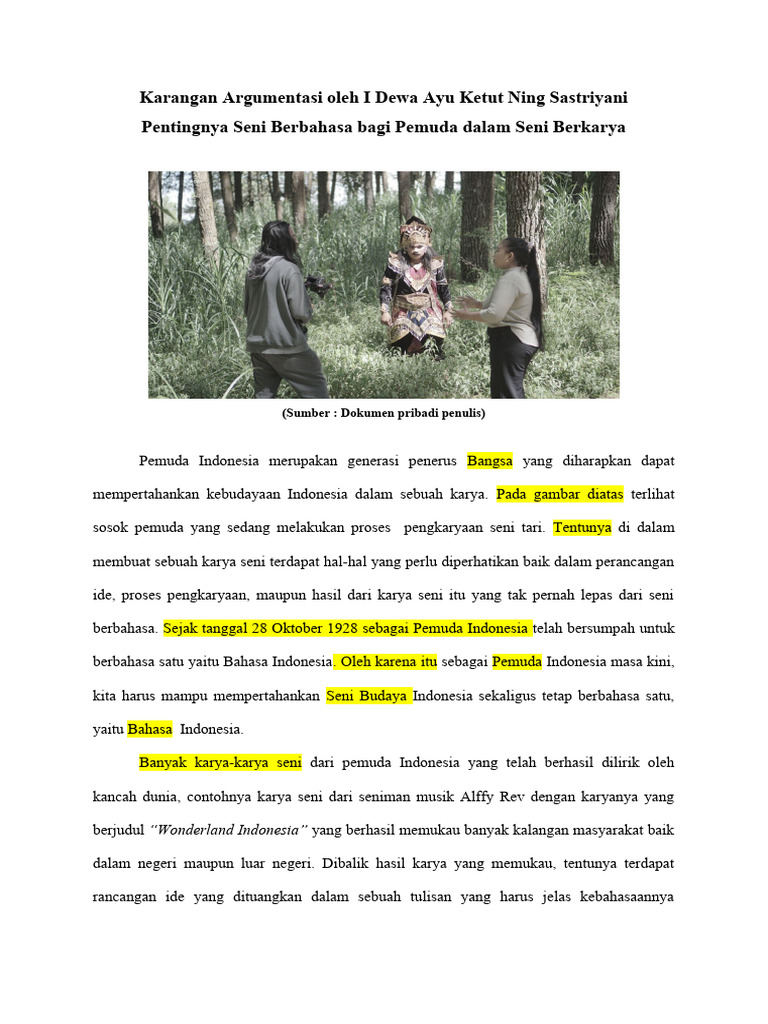 Karangan Argumentasi I Dewa Ayu KT Ning S | PDF