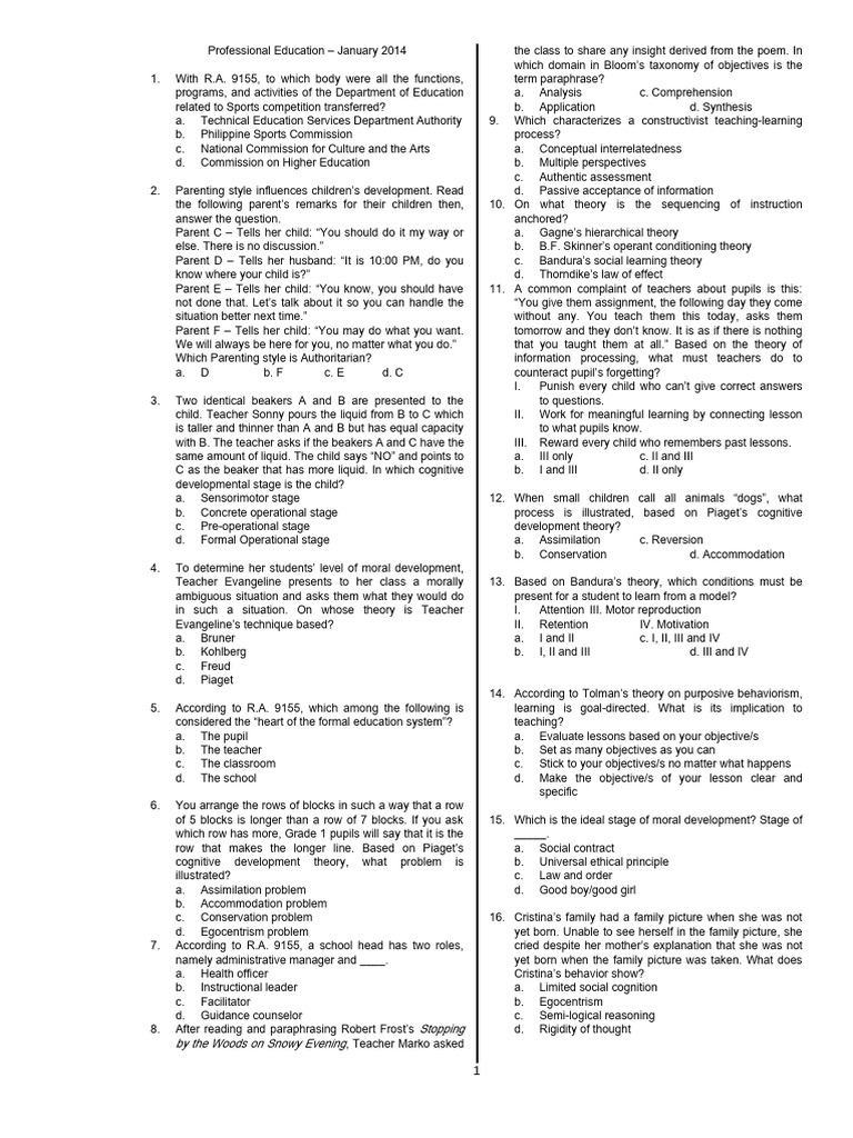 900 Prof Ed | PDF | Cognitive Science | Psychology