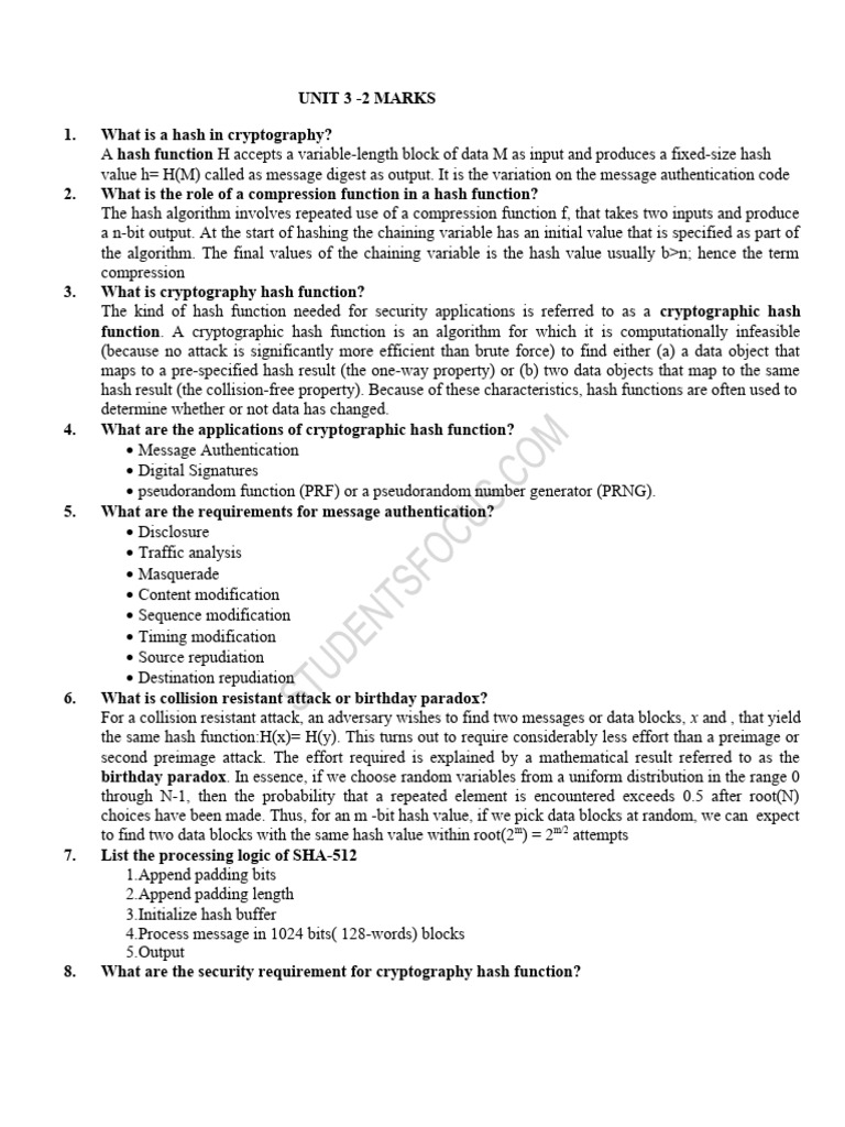 Unit3 Cryptography and Cyber Security | PDF | Cryptography | Error Detection And Correction