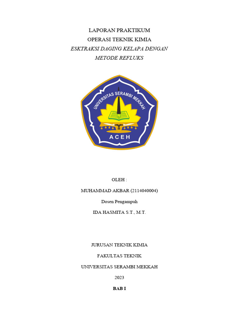 Laporan Ekstraksi Dengan Metode Refluks | PDF