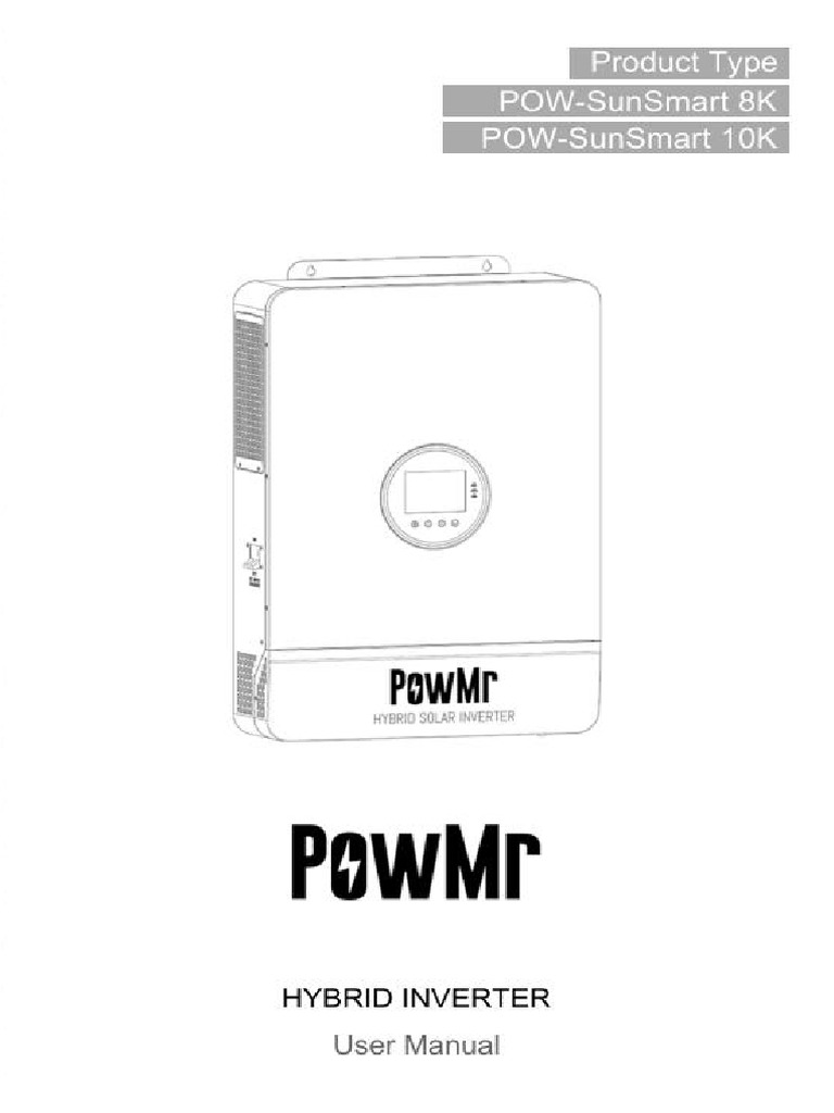 POW SunSmart 10K User Manual | Download Free PDF | Power Supply | Power Inverter