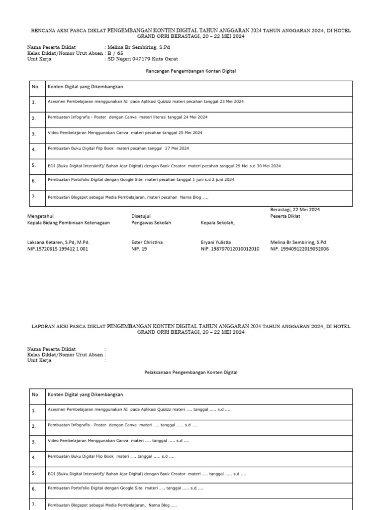 Rencana Aksi KONTEN DIGITAL | PDF