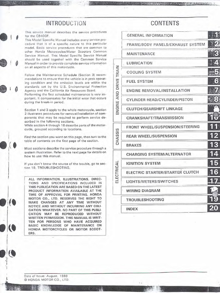 CB400 Service Manual Full | PDF