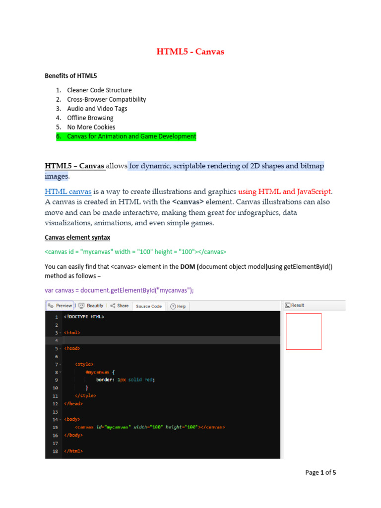 Lesson 5, HTML5 Canvas Using Sprite 2D | PDF | Art | Computers