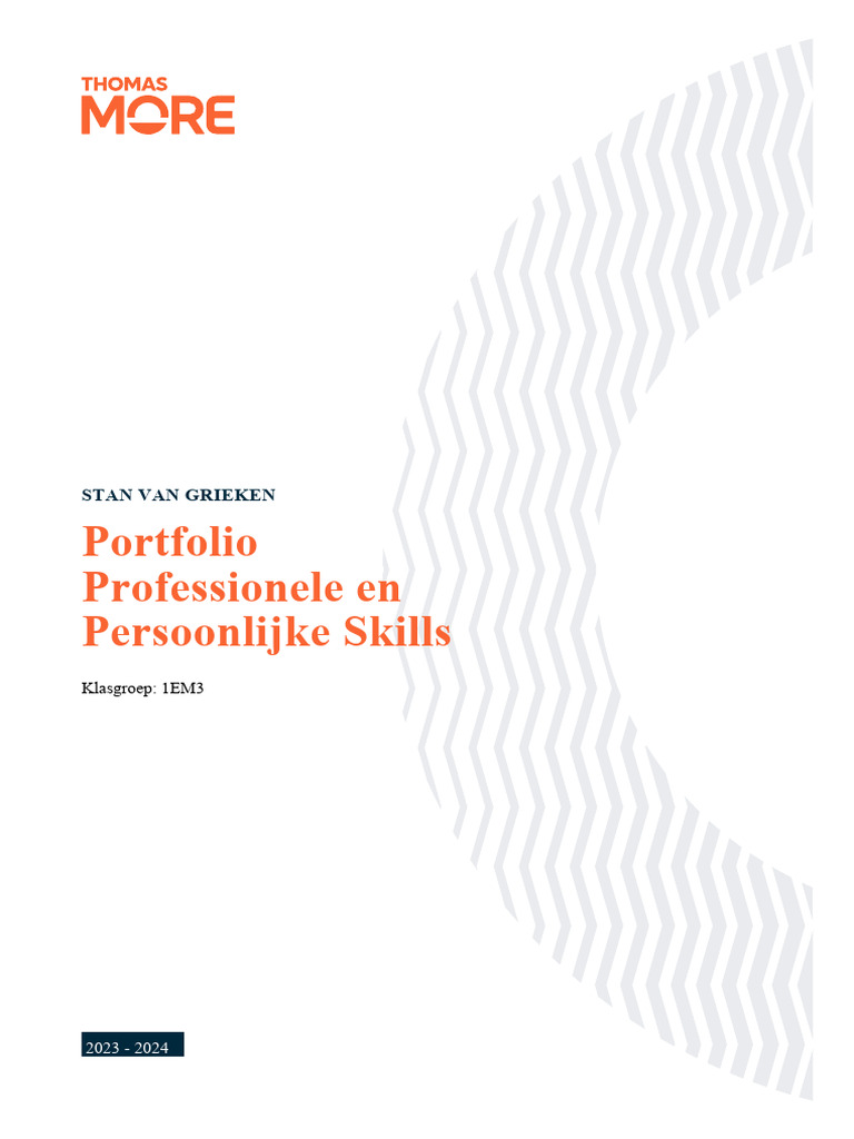 Stan Van Grieken Portfolio Professionele en Persoonlijke Skills-1-1 | PDF