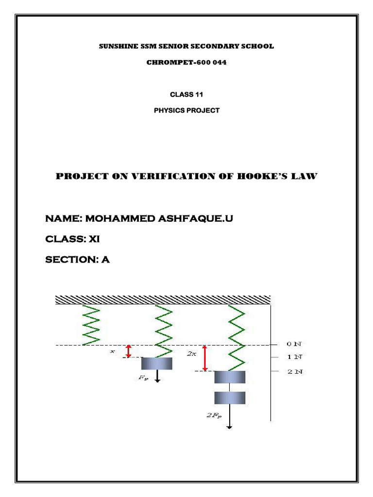 PHYSICS PROJECT | PDF | Elasticity (Physics) | Deformation (Engineering)
