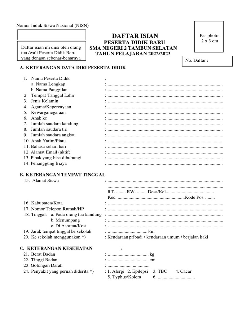 Formulir Isian CPD Thp2 2022 2023 | PDF