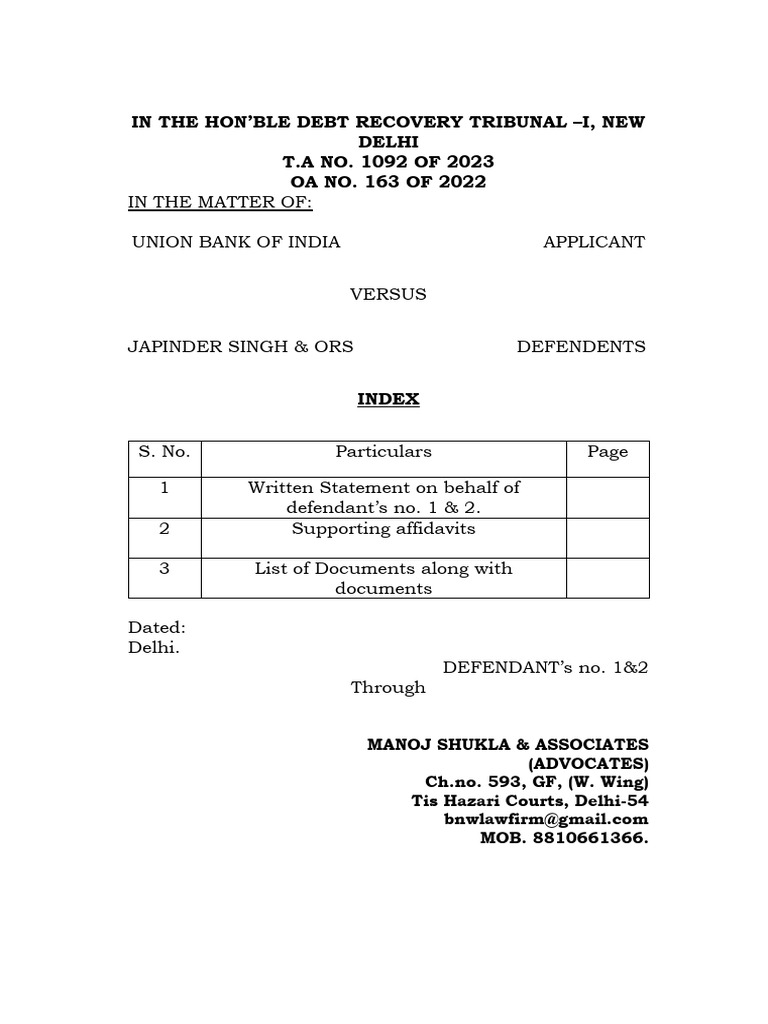 Drt Ws Download Free Pdf Affidavit Loans