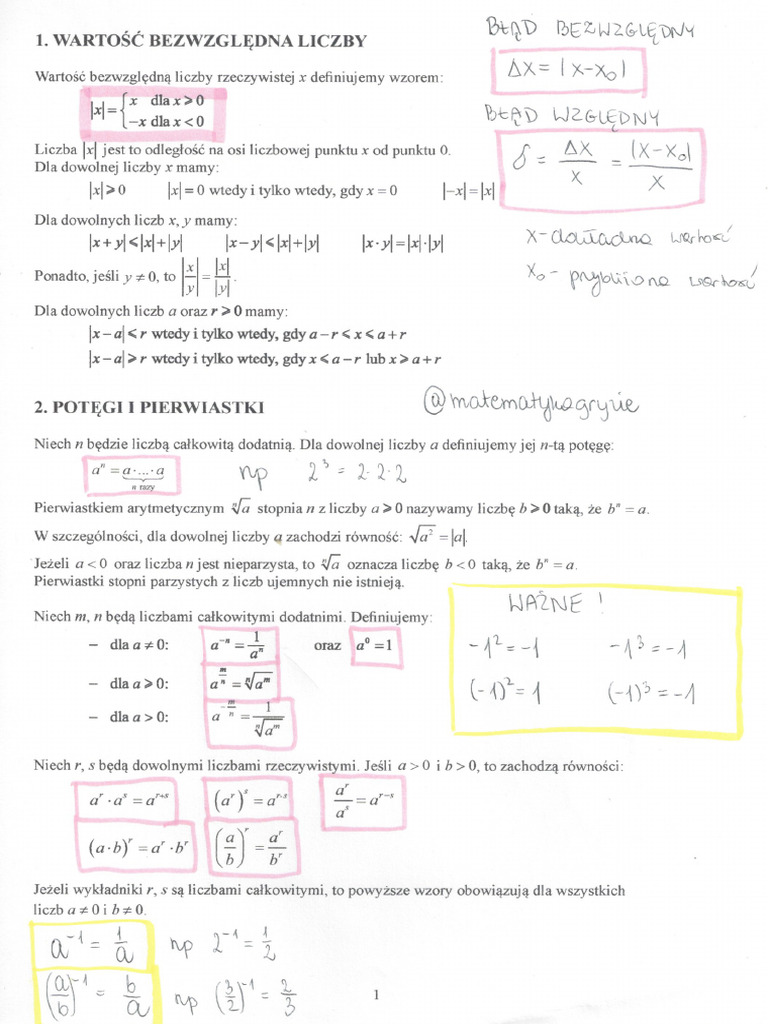 Tablice Maturalne Z Matematyki | PDF