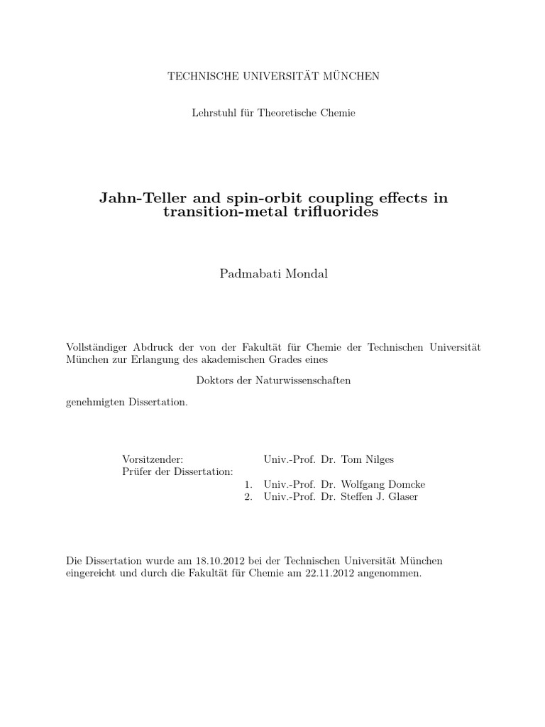 Jahn-Teller Distortion PDF Notes | PDF | Physics | Quantum Mechanics