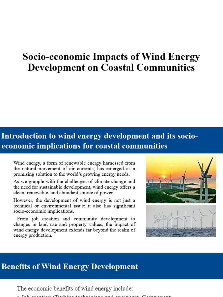 Socio-Economic Impacts of Wind Energy Development On Coastal ...