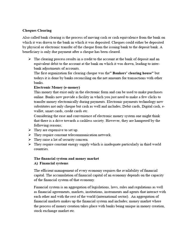 Cheques Clearing | PDF | Banks | Loans