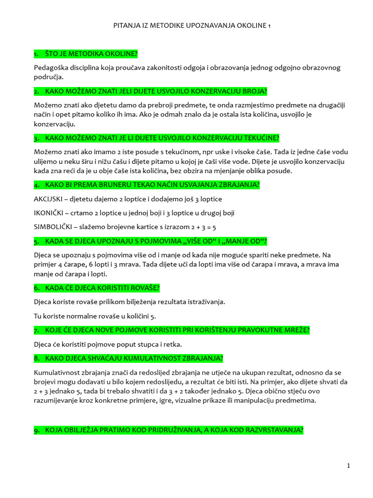 Pitanja I Odgovori Muo1 | PDF