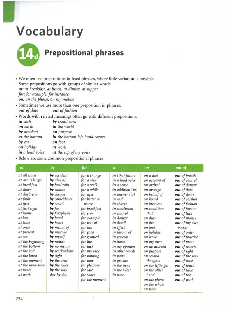 FCE Grammar Prepositional Phrases | PDF