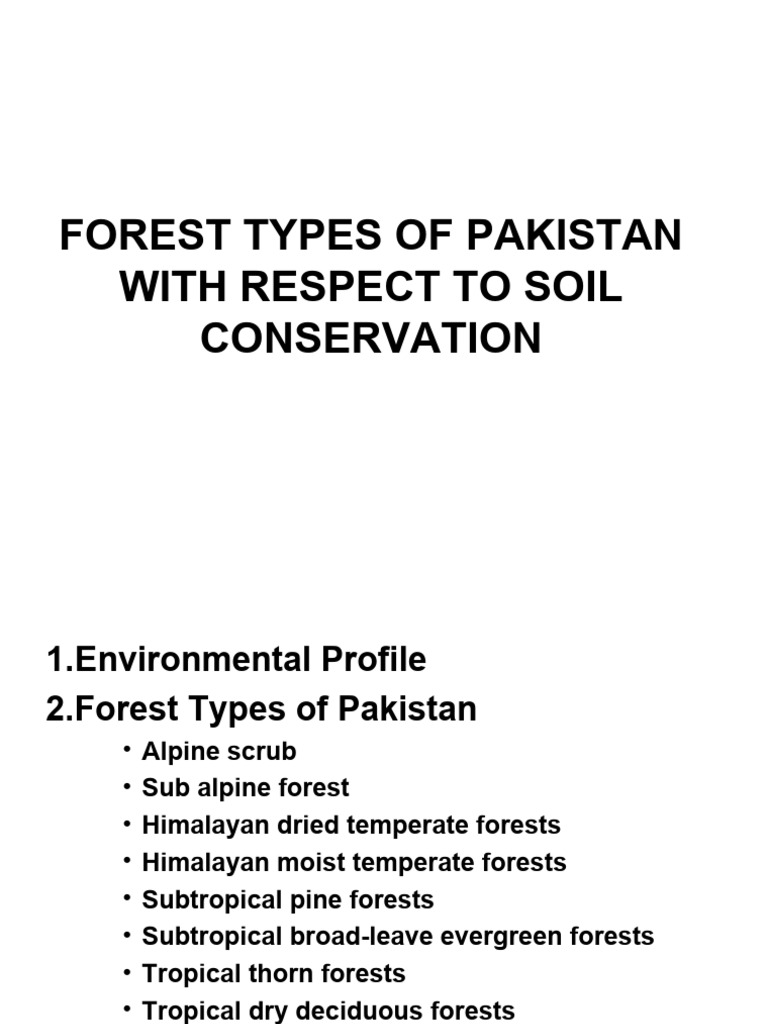 Forest Types in Pakistan for Soil Conservation | PDF | Forests | Trees
