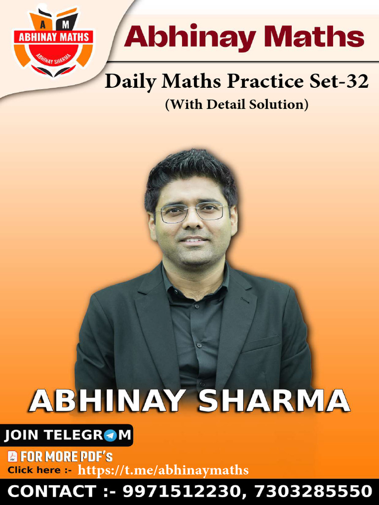 Daily Maths Practice Set-32 Solutions | PDF | Circle | Elementary ...