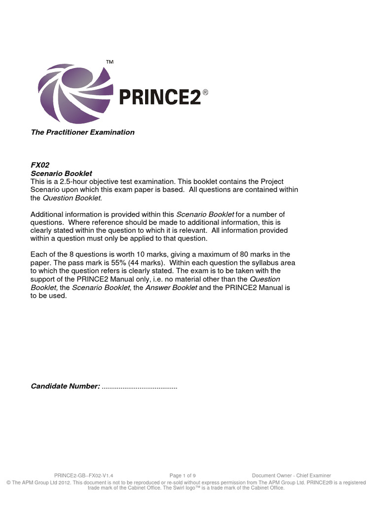 FX02 PRINCE2 Sample Practitioner Paper - v1.4 - Jan 13 Pre-Release ...