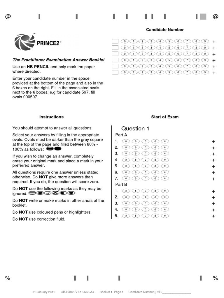 Practitioner Exam Answer Booklet | PDF | Qualifications | Tests