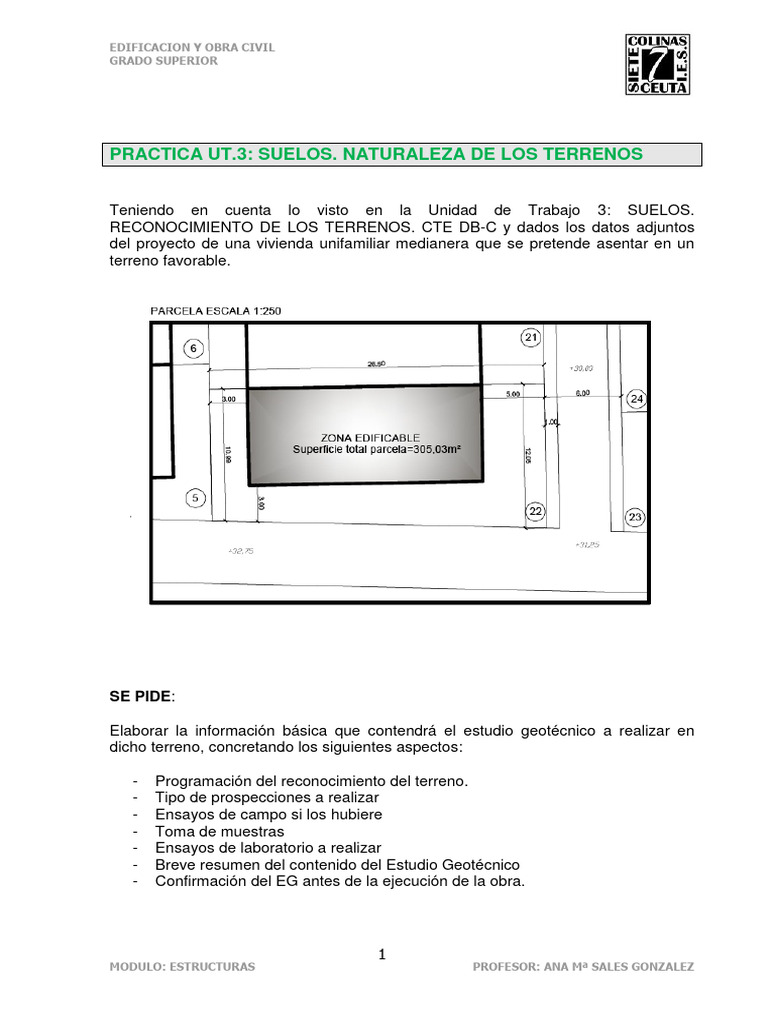 Estudio Geotécnico: Práctica UT.3 | PDF