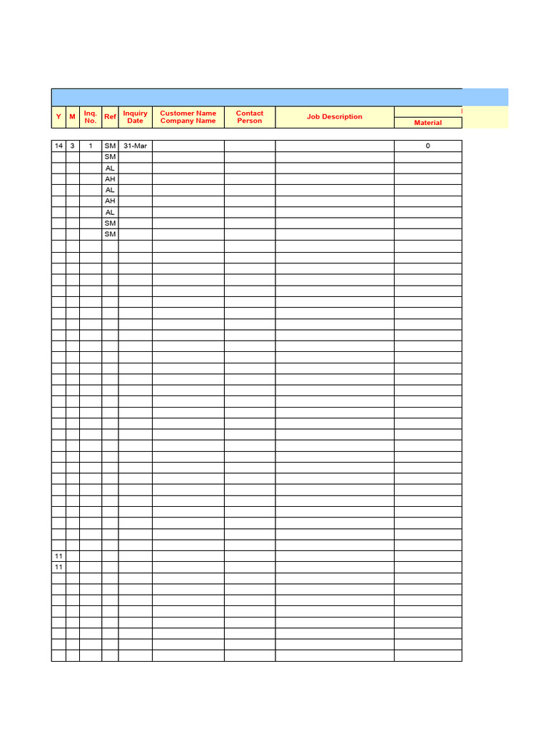 Sales Log Templete | PDF