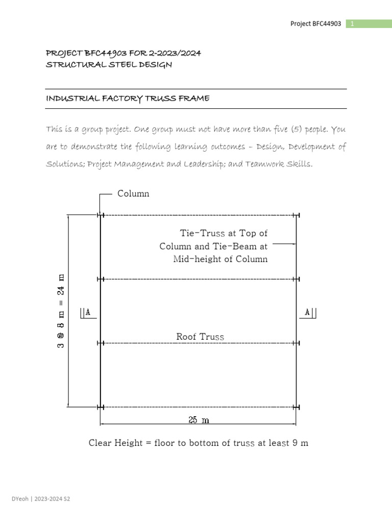 Industrial Steel Truss Frame Project | PDF | Truss