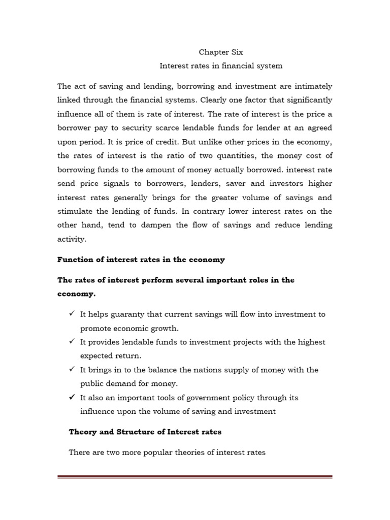 Chapter 6 Interest Rate | PDF | Interest | Interest Rates