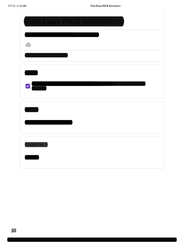 Final Exam PH2B Biostatistics | PDF | Mean | Median