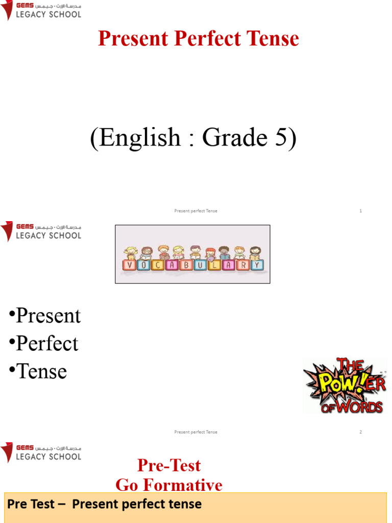 Present Perfect Tense | PDF | Grammatical Tense | Perfect (Grammar)