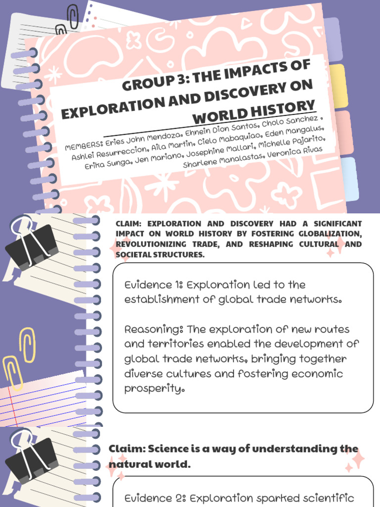 Group 3 the Impacts of Exploration and Discovery on World History | PDF ...