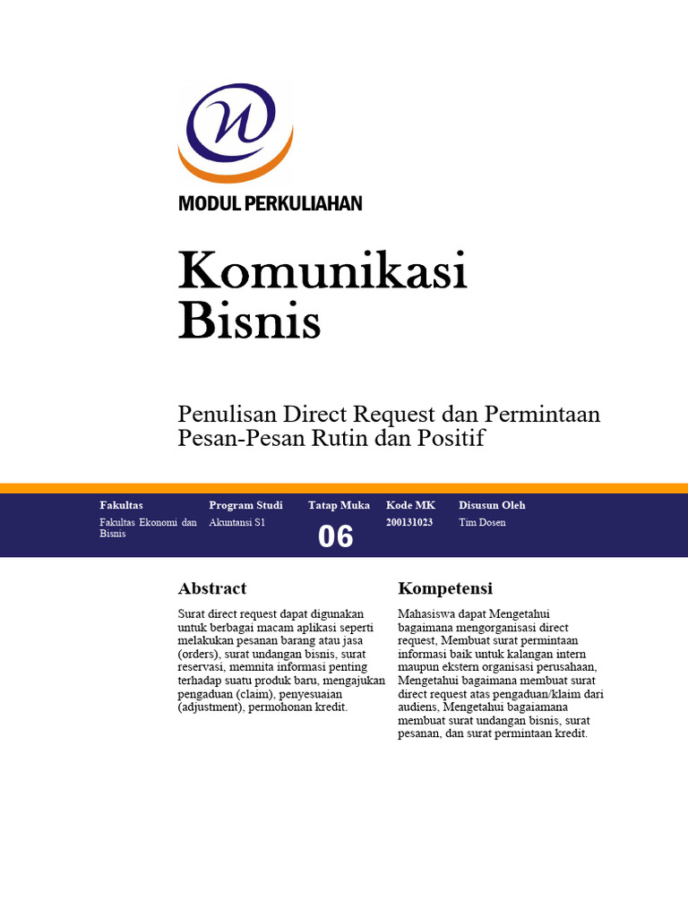 Penulisan Surat Direct Request Efektif | PDF
