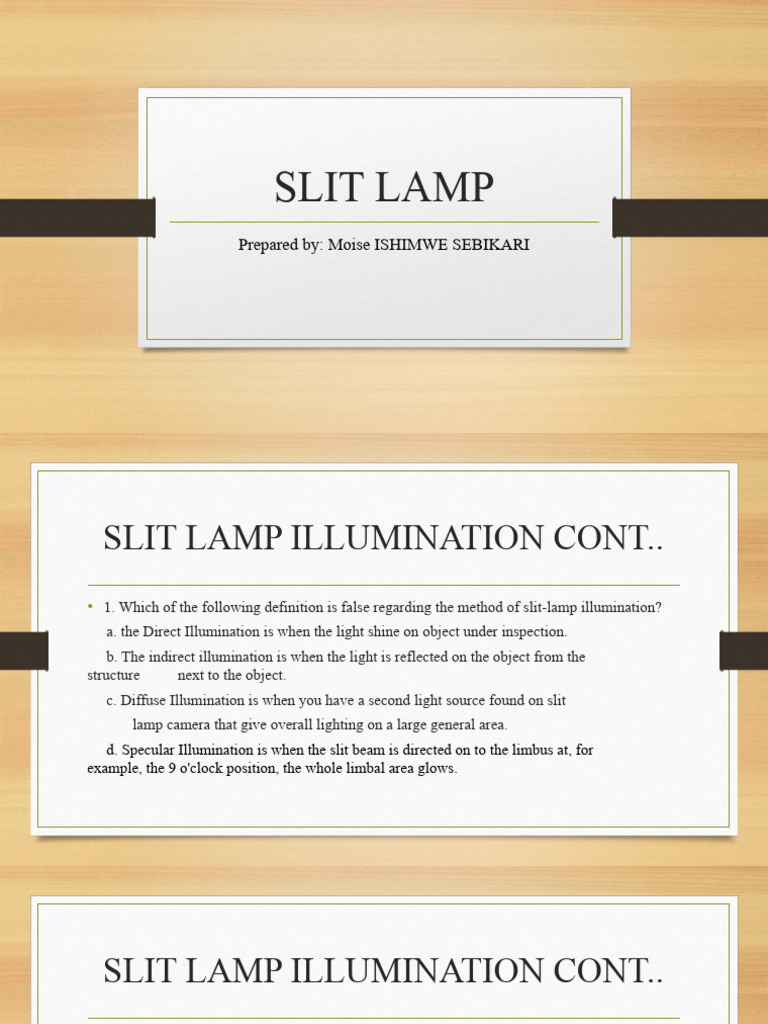 Understanding Slit Lamp Illumination Techniques | PDF | Laboratory ...
