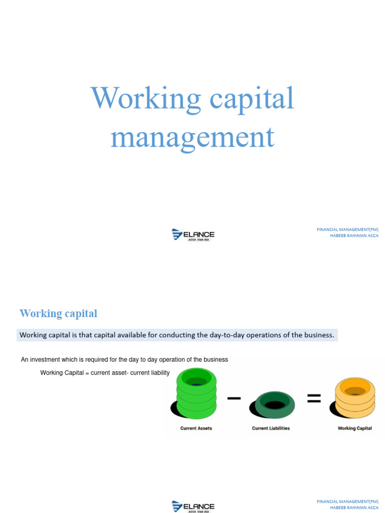 Working Capital Management Strategies | PDF | Working Capital | Inventory