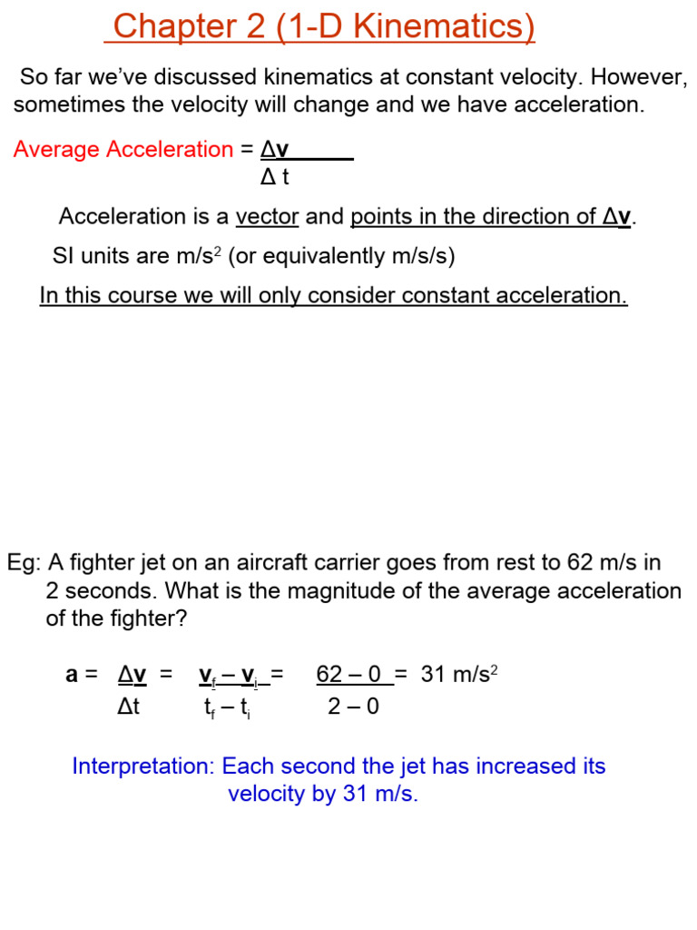 Chapter2 Final | PDF | Acceleration | Velocity