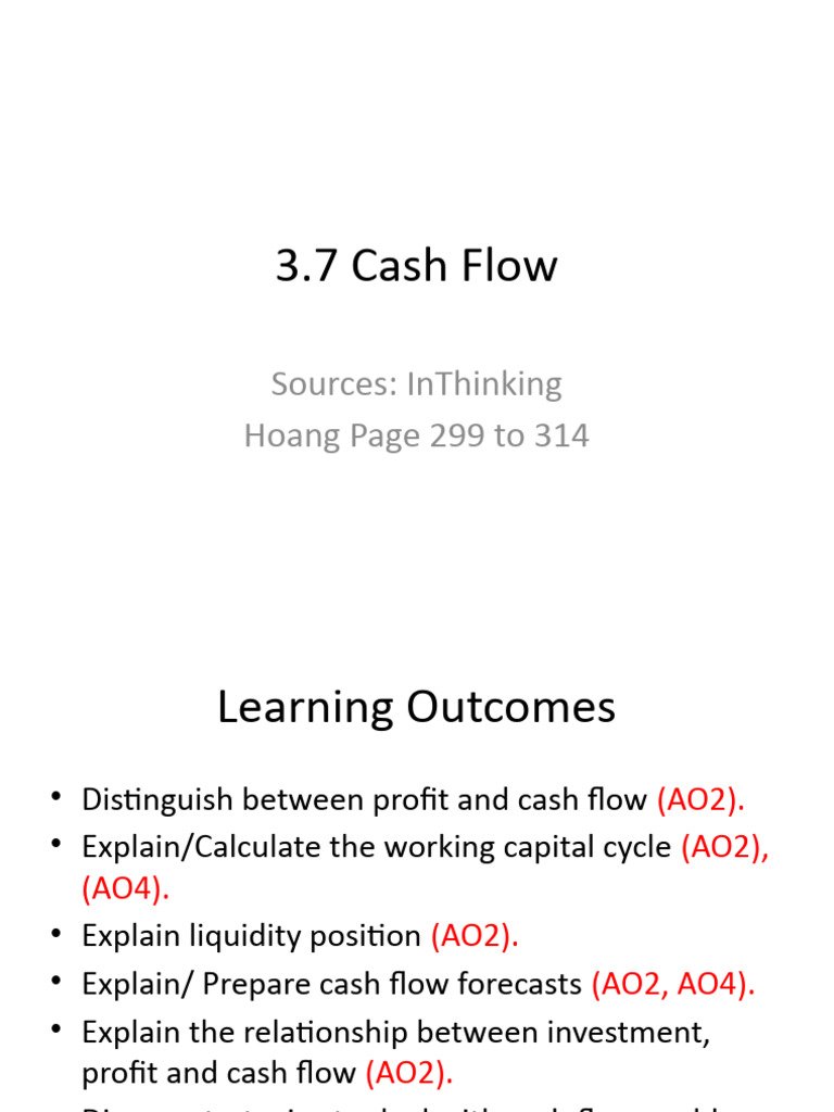 3.7 Cash Flow Part 1 For Students | PDF | Working Capital | Market Liquidity