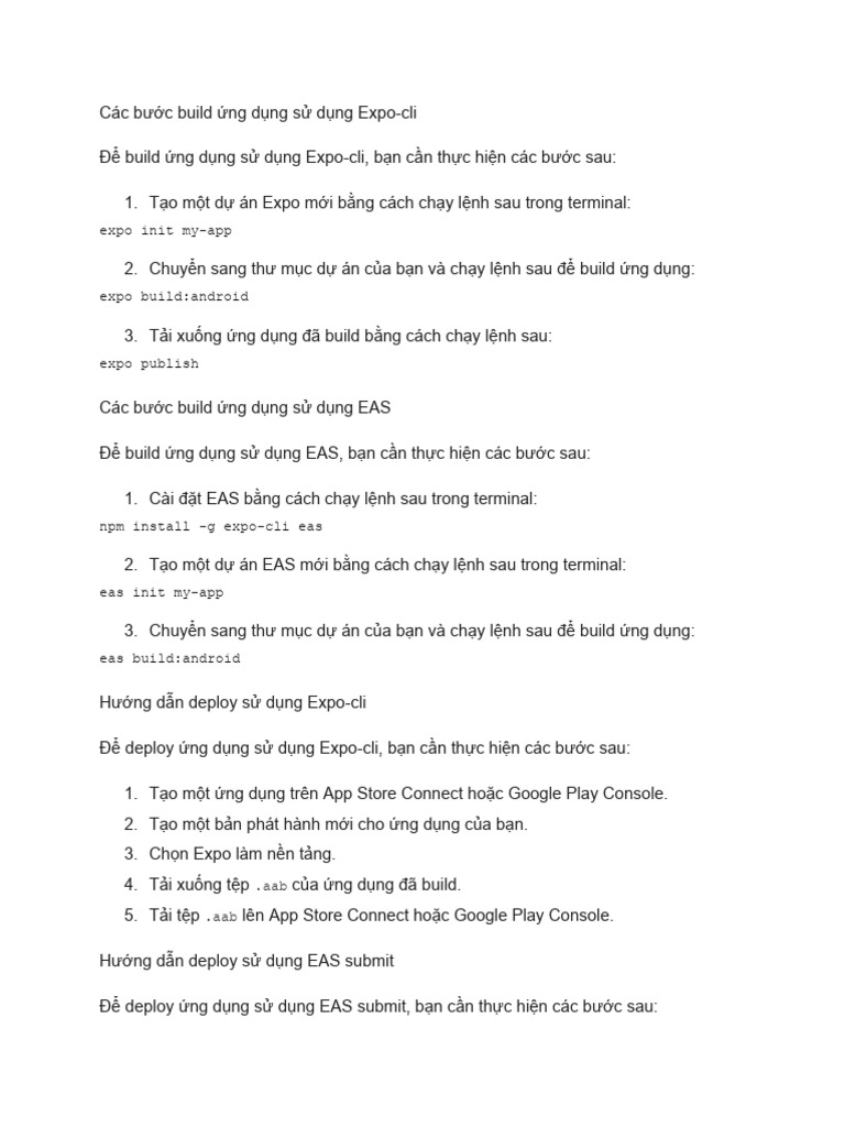 Các Bư C Build NG D NG S D NG Expo | PDF