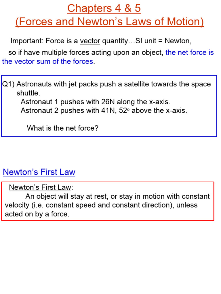 Chapter4,5 Final | PDF | Force | Acceleration